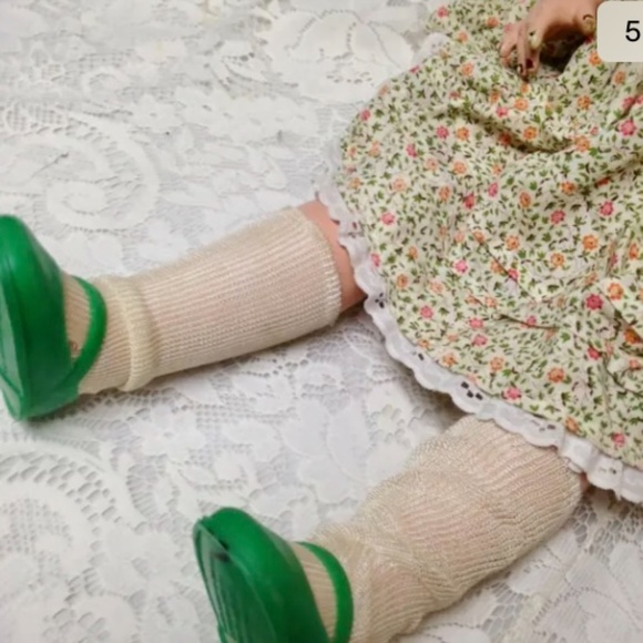 Toys | 19230s 28in Composition Doll In Printed Floral Dress And Green ...